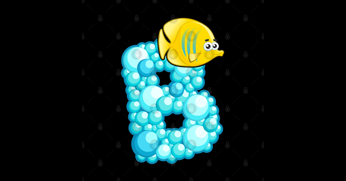 Letter B Fishy Bubbly Alphabet - Letter B - Sticker | TeePublic