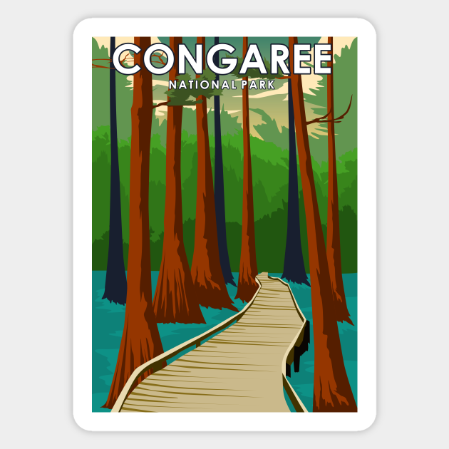 Congaree National Park Vintage Minimal Travel Poster - Congaree ...