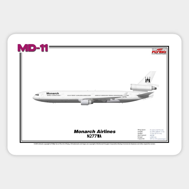 McDonnell Douglas MD-11 - Monarch Airlines (Art Print) - Md11 - Sticker ...