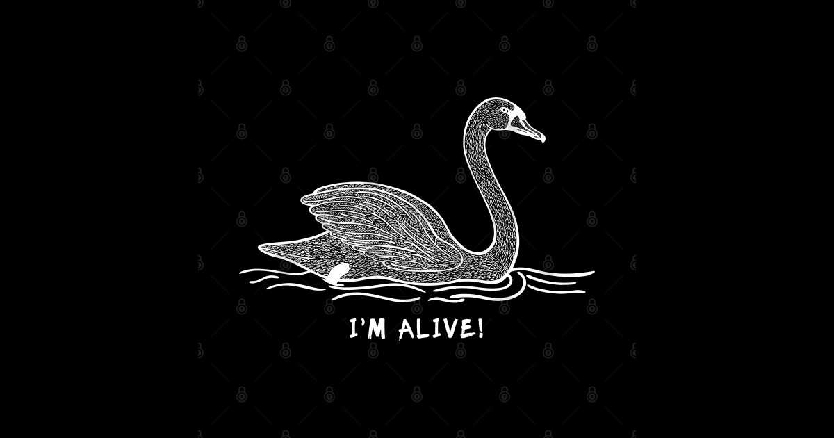 Swan - I'm Alive! - meaningful water bird design - Swans - Sticker ...
