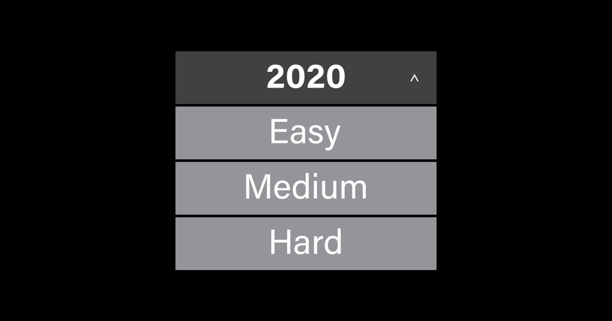 2020 DIFFICULTY LEVELS - 2020 - Sticker | TeePublic