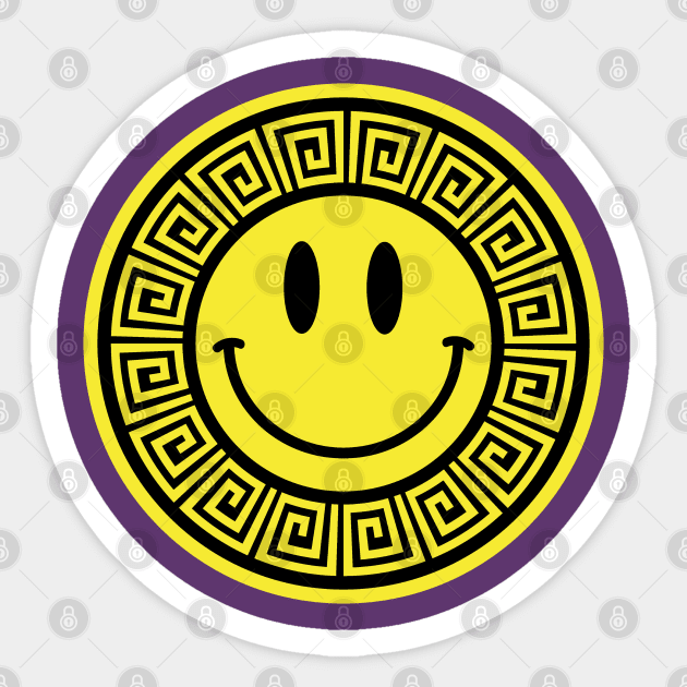 Acid House Aztec Smiley Face - Acid House - Sticker | TeePublic