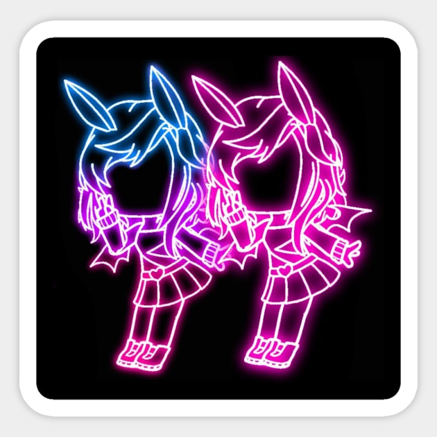 Neon light design gacha - Gacha Life - Sticker | TeePublic