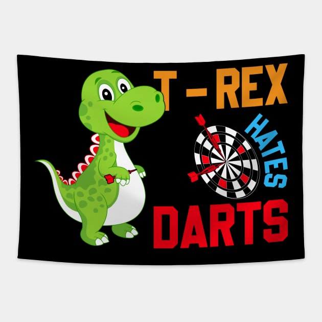 T Rex Hates Darts Funny Dinosaur Dino Lover Dart Player Dart Player T Tapestry Teepublic
