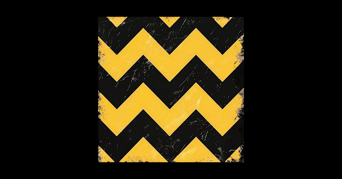 Black and yellow chevron zig zag pattern - Chevron - Sticker | TeePublic
