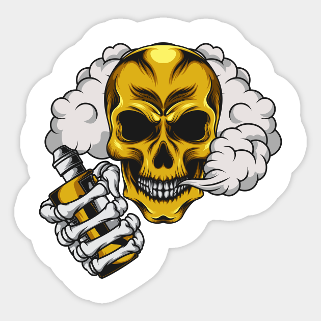 Vape skull - vaping until death - Vaping Skull - Sticker | TeePublic