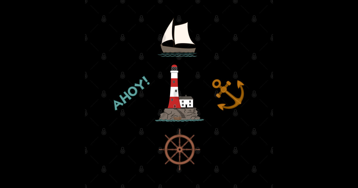 Sailing Illustrative Design Color - Nautical Design - Sticker | TeePublic