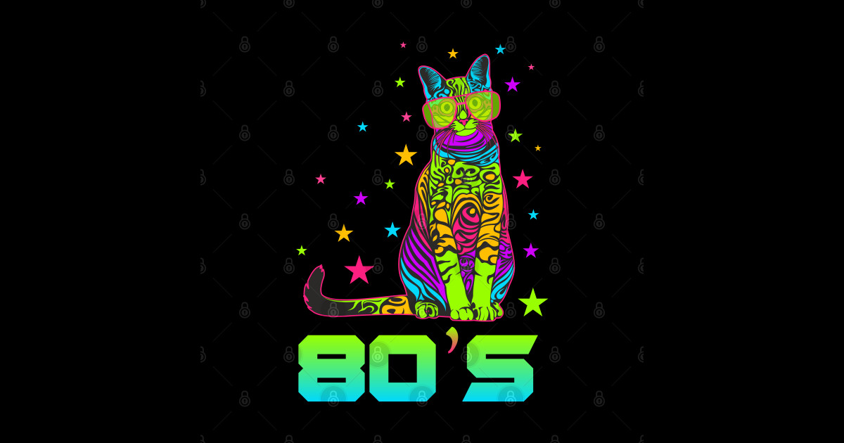 80s cat - 80s Cat - Sticker | TeePublic