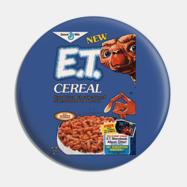 E.T. Retro Vintage Breakfast Cereal Box Art - Et - Pin | TeePublic