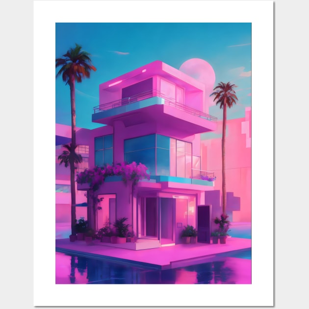 Vaporwave beach house - Vaporwave House - Posters and Art Prints ...