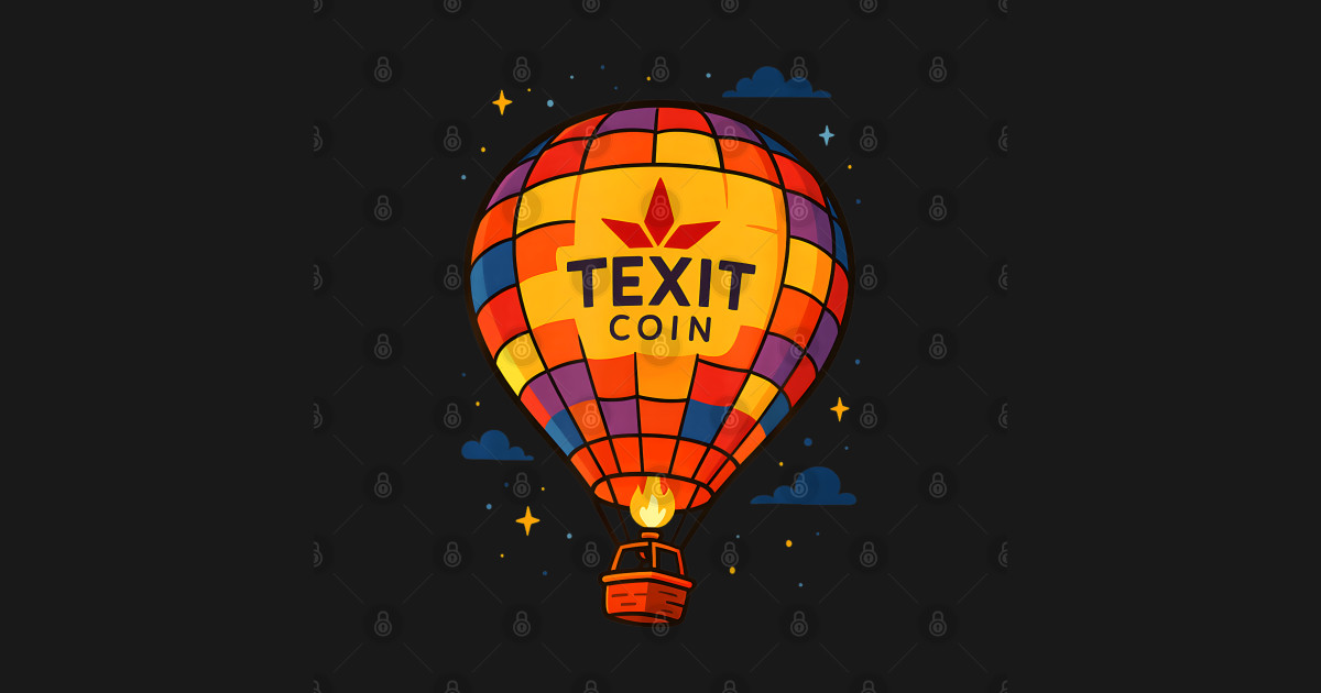 Texit Coin Hot Air Balloon Uplifting Blockchain Art - Blockchain ...