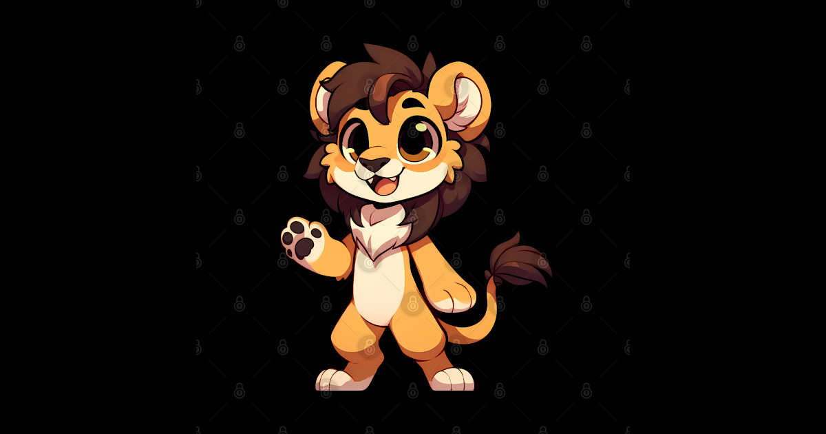 Cute Chibi Lion Anthro Furry Art - Furry - Posters and Art Prints ...