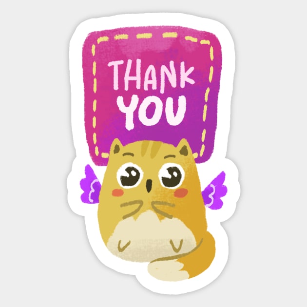Thank You Cat - Thanksgiving - Sticker | TeePublic
