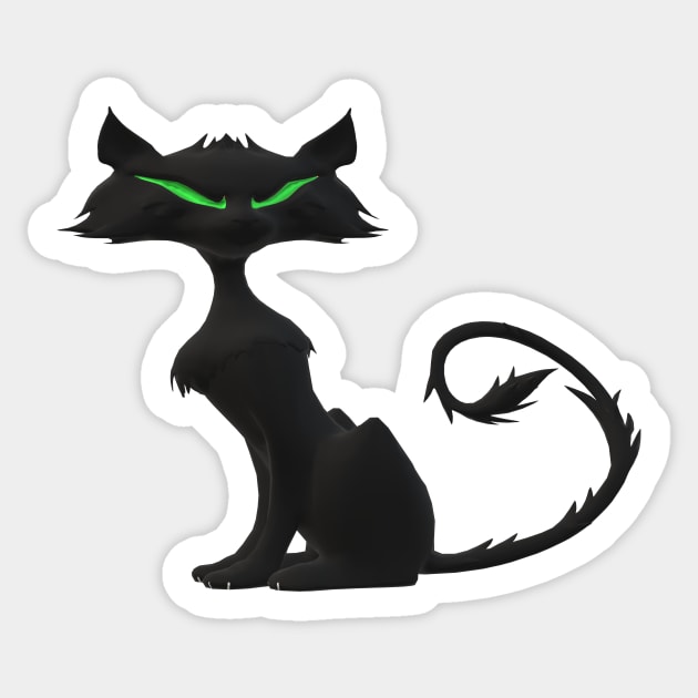 Spooky little Halloween black cat - Cat - Sticker | TeePublic