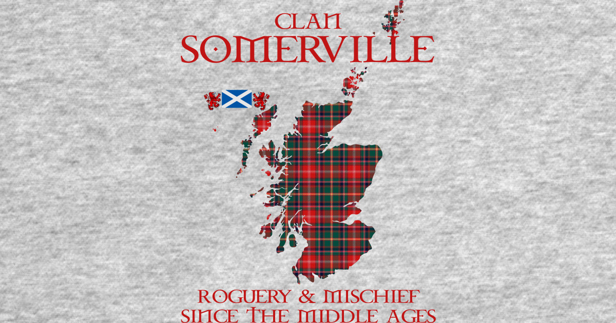 Clan Somerville tartan Scotland map Saltire flag and lion rampant ...