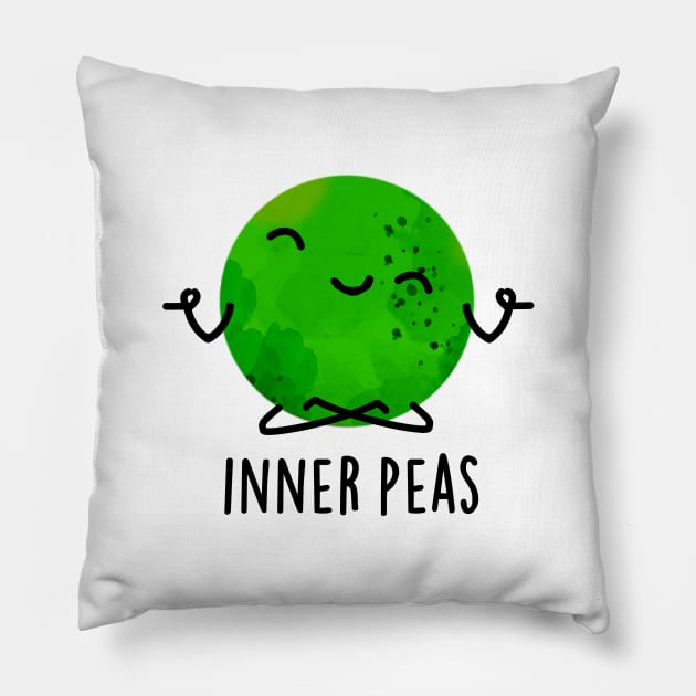 Inner Peas Cute Meditating Pea Pun - Pea Pun - Pillow | TeePublic