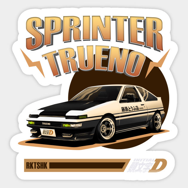 Initial d takumi toyota AE86 trueno - Initial D - Sticker | TeePublic