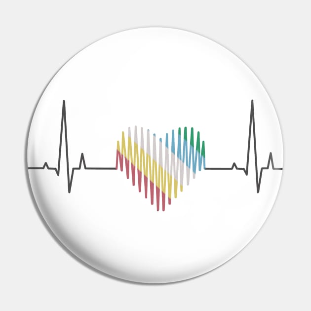 Disability pride flag heartbeat - Disability Pride - Pin | TeePublic