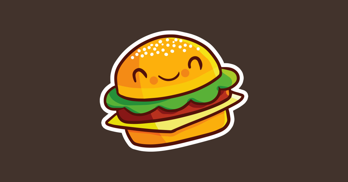 Cute and funny smiling hamburger - Smiling Hamburger - T-Shirt | TeePublic