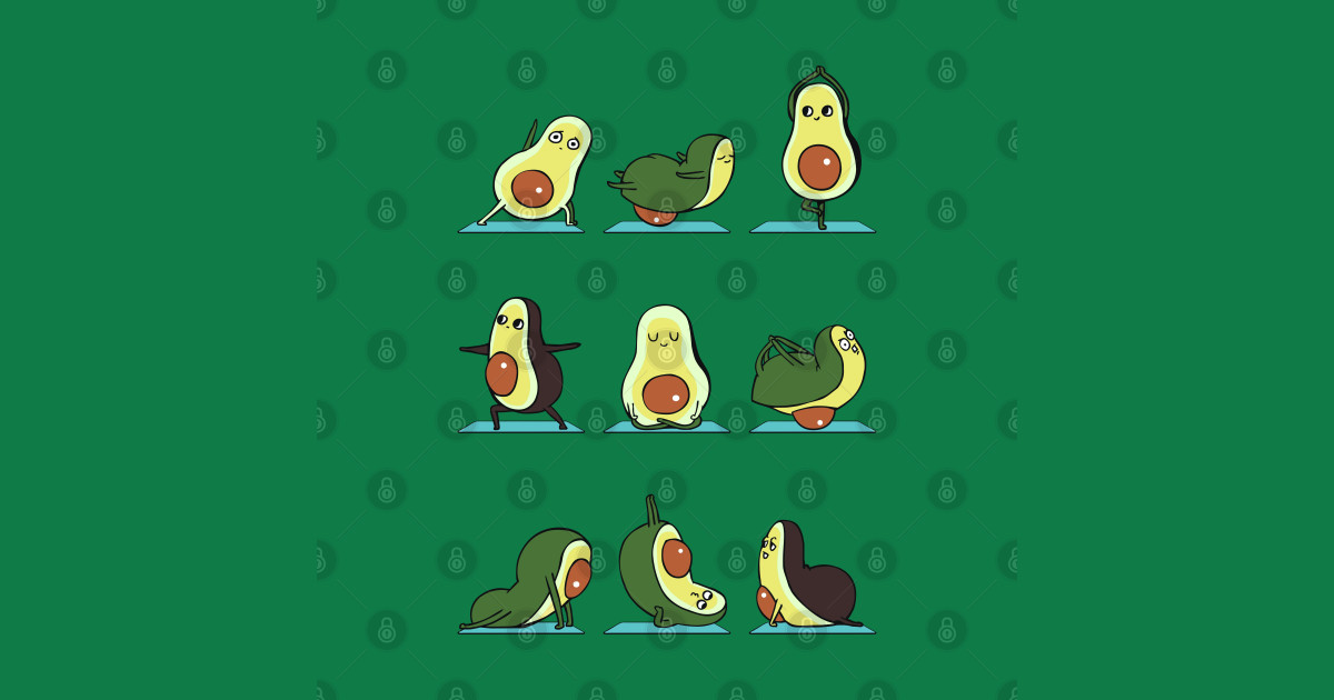 Avocado Yoga - Avocado - T-Shirt | TeePublic