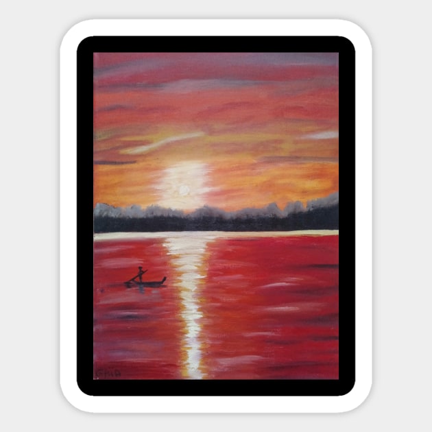 Beach Sunset Art - Beach Sunset - Sticker | TeePublic