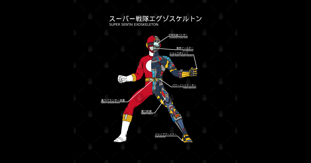 Super Sentai Exoskeleton - Super Sentai - Sticker | TeePublic