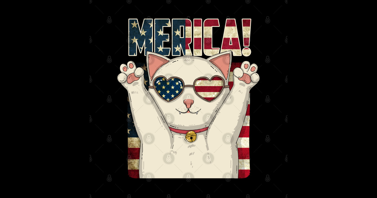 Merica Neko - Merica - Sticker | TeePublic