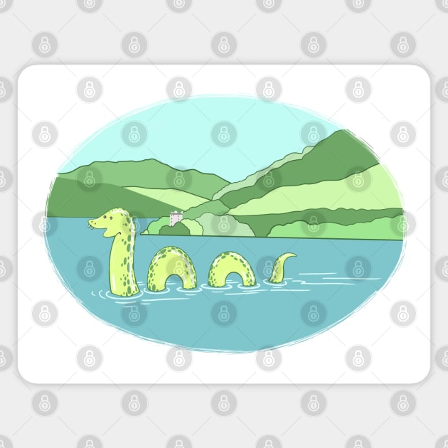 Loch Ness Monster Landscape - Loch Ness Monster - Sticker | TeePublic