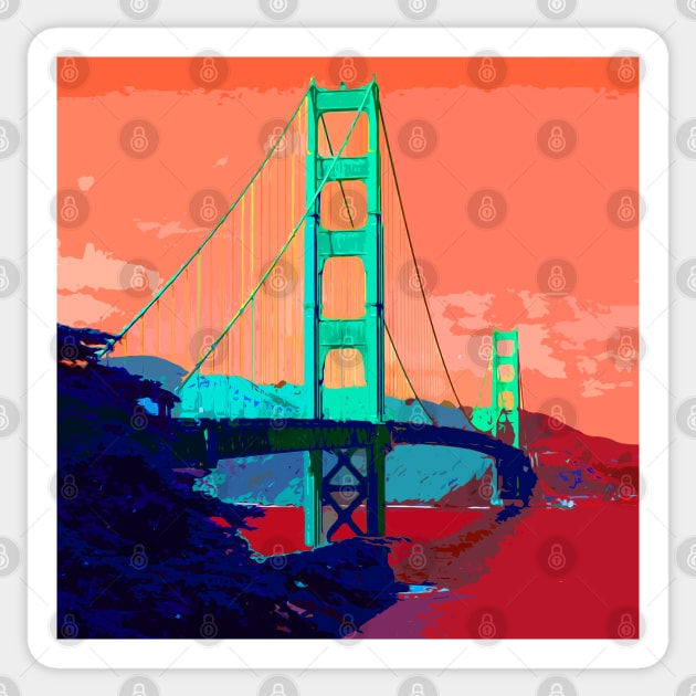 Golden Gate Bridge 006 - Golden Gate Bridge - Sticker | TeePublic