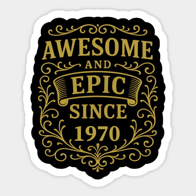 1970 Vintage Birthday - 1970 - Sticker | TeePublic