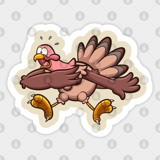 Shocked Cartoon Turkey - Shocked Cartoon Turkey - Sticker | TeePublic