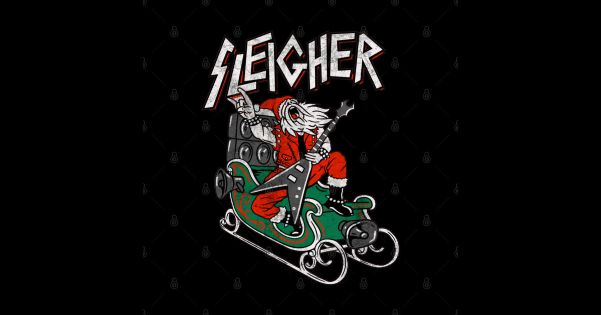 SLEIGHER - Hard Rock Santa Claus || Metal Band Christmas Parody Art ...