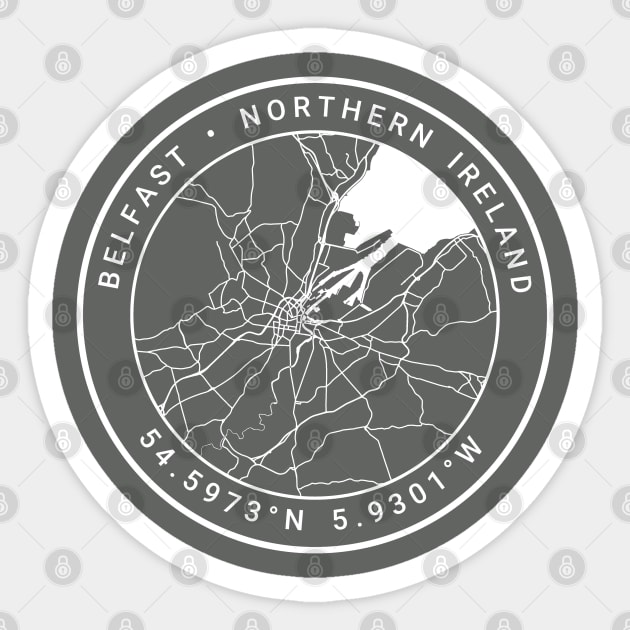 Belfast Map - Belfast - Sticker | TeePublic