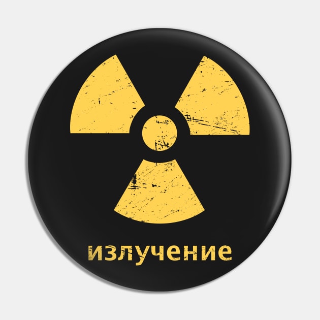 "Radioactive" - Retro Soviet Union Radiation Symbol - Soviet - Pin ...
