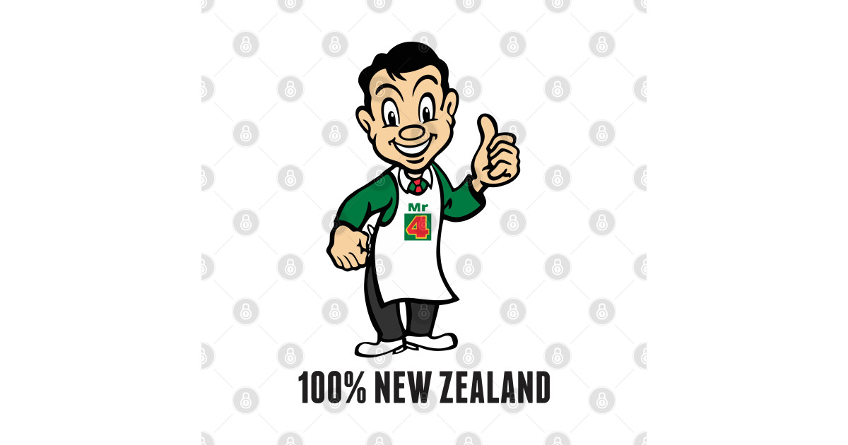 Four Square Man, 100% New Zealand - New Zealand - T-Shirt | TeePublic
