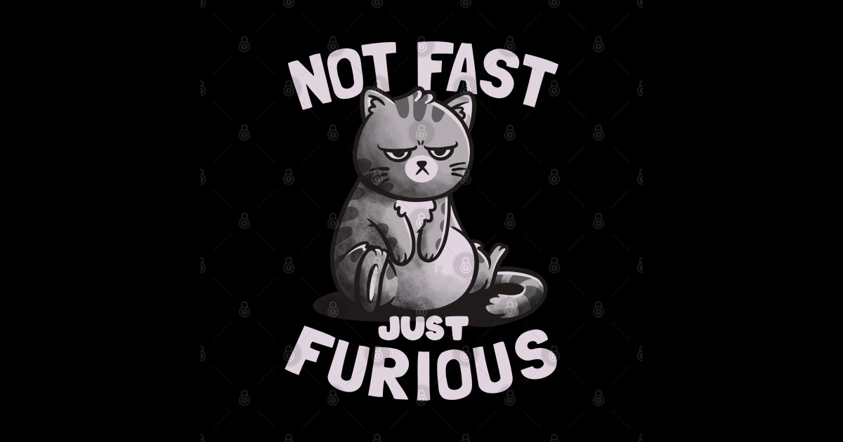 Not Fast Just Furious Cute Funny Cat Gift - Cat - Sticker | TeePublic