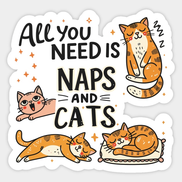 Naps and Cats - Catshirt - Sticker | TeePublic