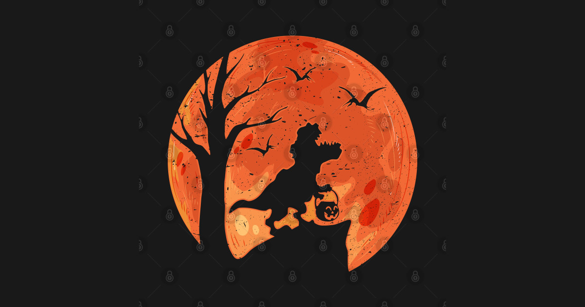 T Rex Dinosaur Halloween Howling at the Moon - Halloween Dinosaurs - T ...