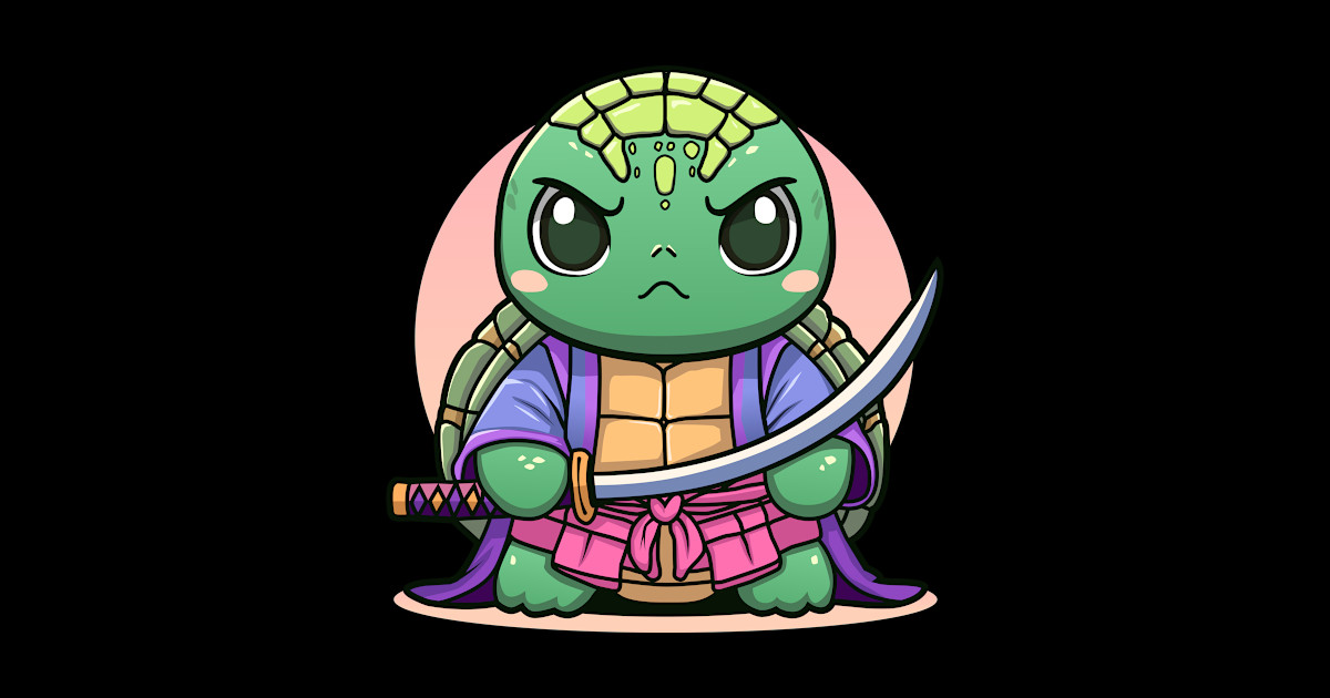 Cute Samurai Turtle, turtle warrior, kawaii style illustration - Cute ...