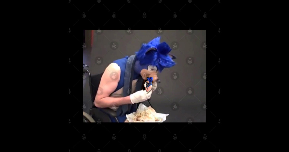 Sonic eating sonic eating sonic - Sonic - Sticker | TeePublic