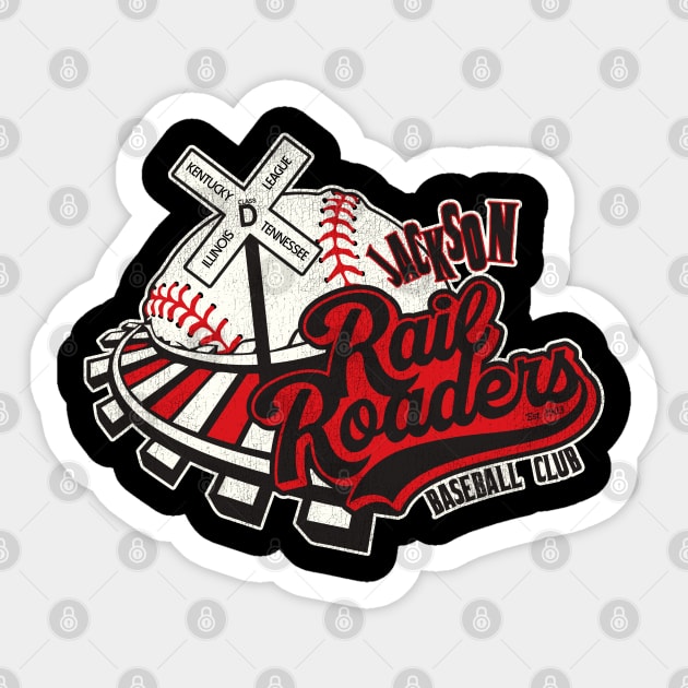 Defunct Jackson Rail Roaders Baseball Team - Baseball - Sticker | TeePublic