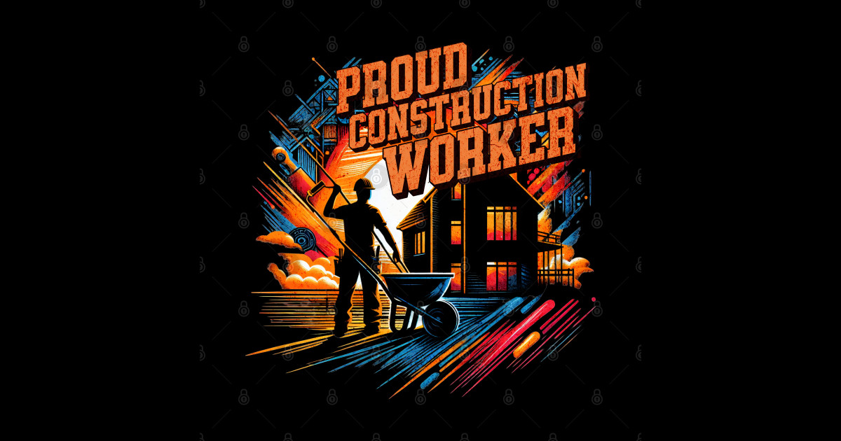 Proud Construction Worker Untold Heroes Design - Construction Worker ...