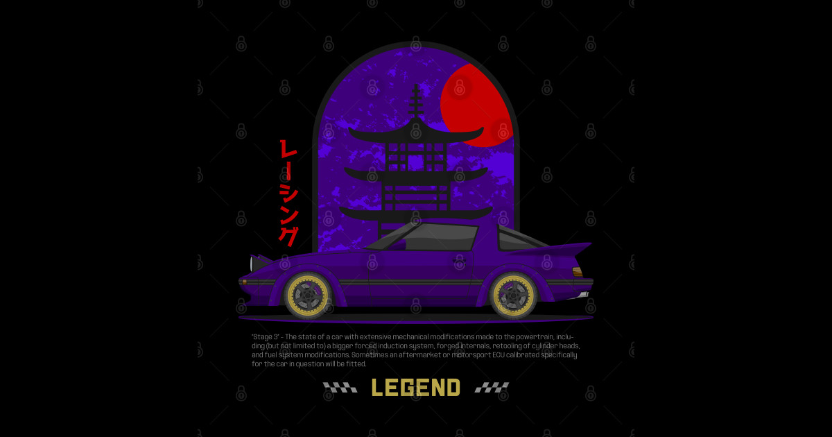 Midnight Racer Purple RX 7 FB JDM - Rx7 Fb - Sticker | TeePublic
