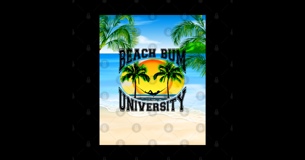 Beach Bum University - Beach - Sticker | TeePublic