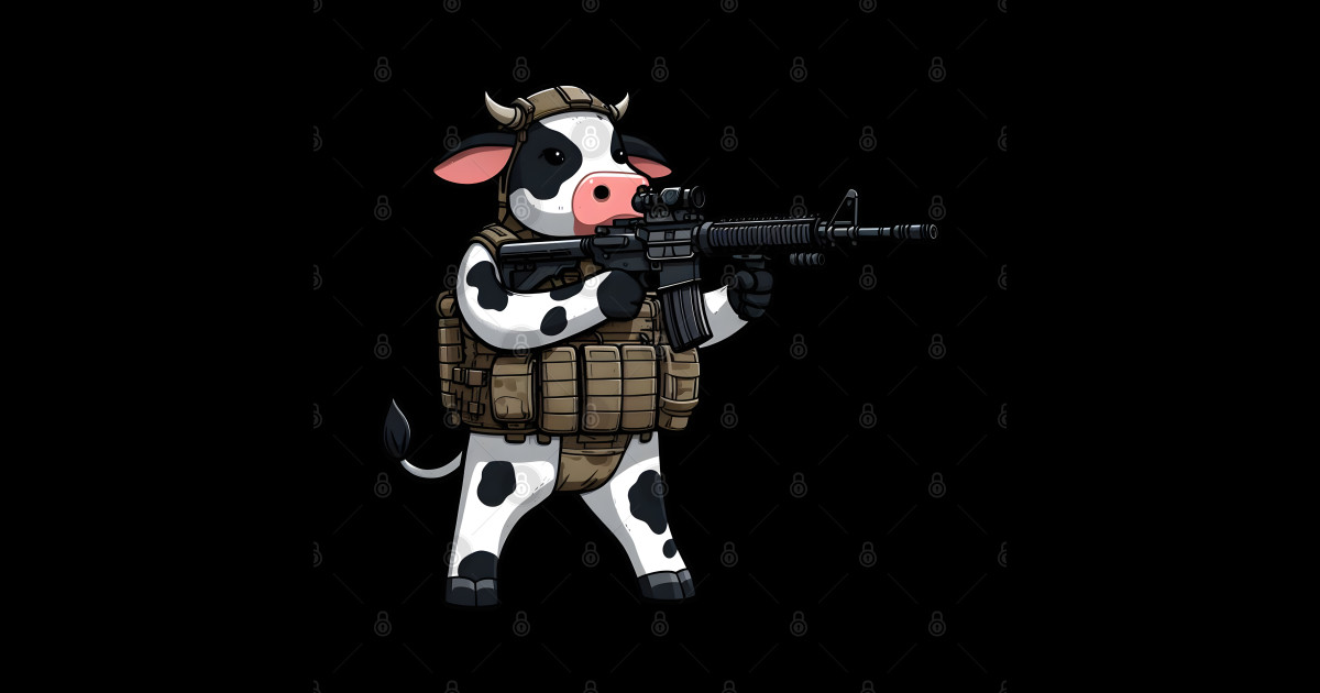 Tactical Cow - Cow - Sticker | TeePublic