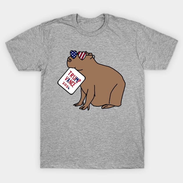 Capybara Wearing Glasses with Trump Vance 2024 Sign - Trump Vance - T ...