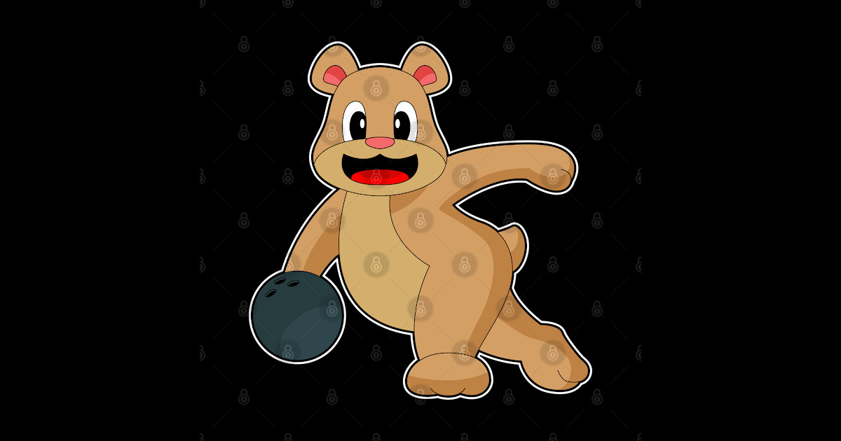 Bear Bowling Bowling ball - Bowling - Sticker | TeePublic