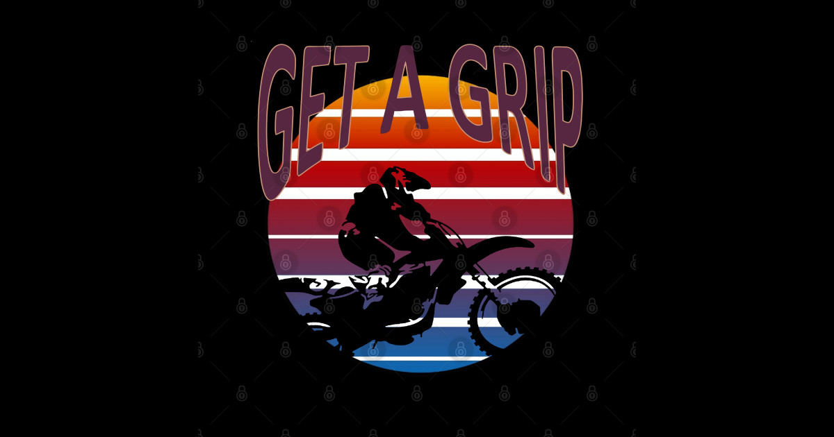 Get A Grip Motor X Dirt Bike Retro Sunset Art - Grip - Posters and Art ...