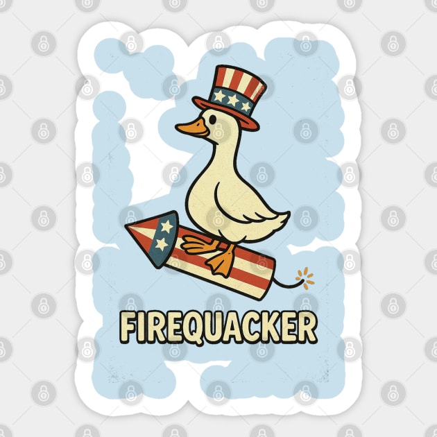 Firequacker - Funny Goose - 4th of July - Firequacker - Sticker | TeePublic