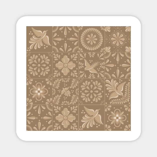 Mexican Sand Color Talavera Tile Pattern by Akbaly - Sand Color ...